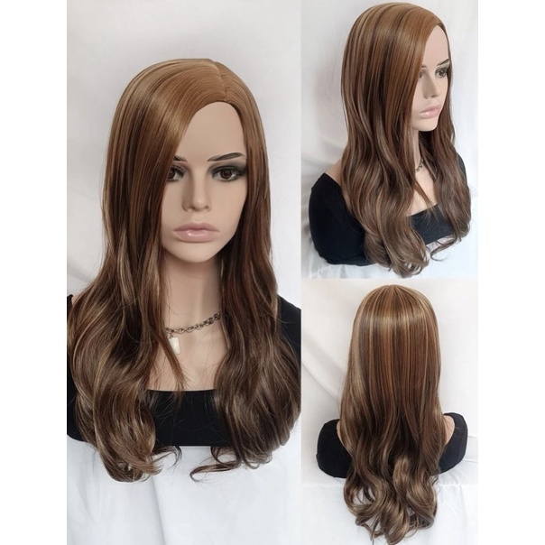 Peruca com mechas castanho claro | Shopee Brasil