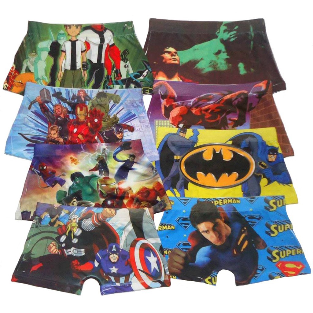 10 cuecas infantil boxer sublimada herois e personagens | Shopee Brasil