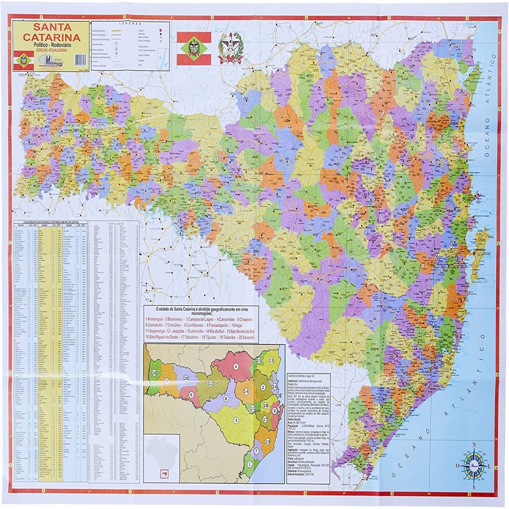MAPA POLÍTICO -RODOVIÁRIO DE SANTA CATARINA EDIÇÃO ATUALIZADA autor ...