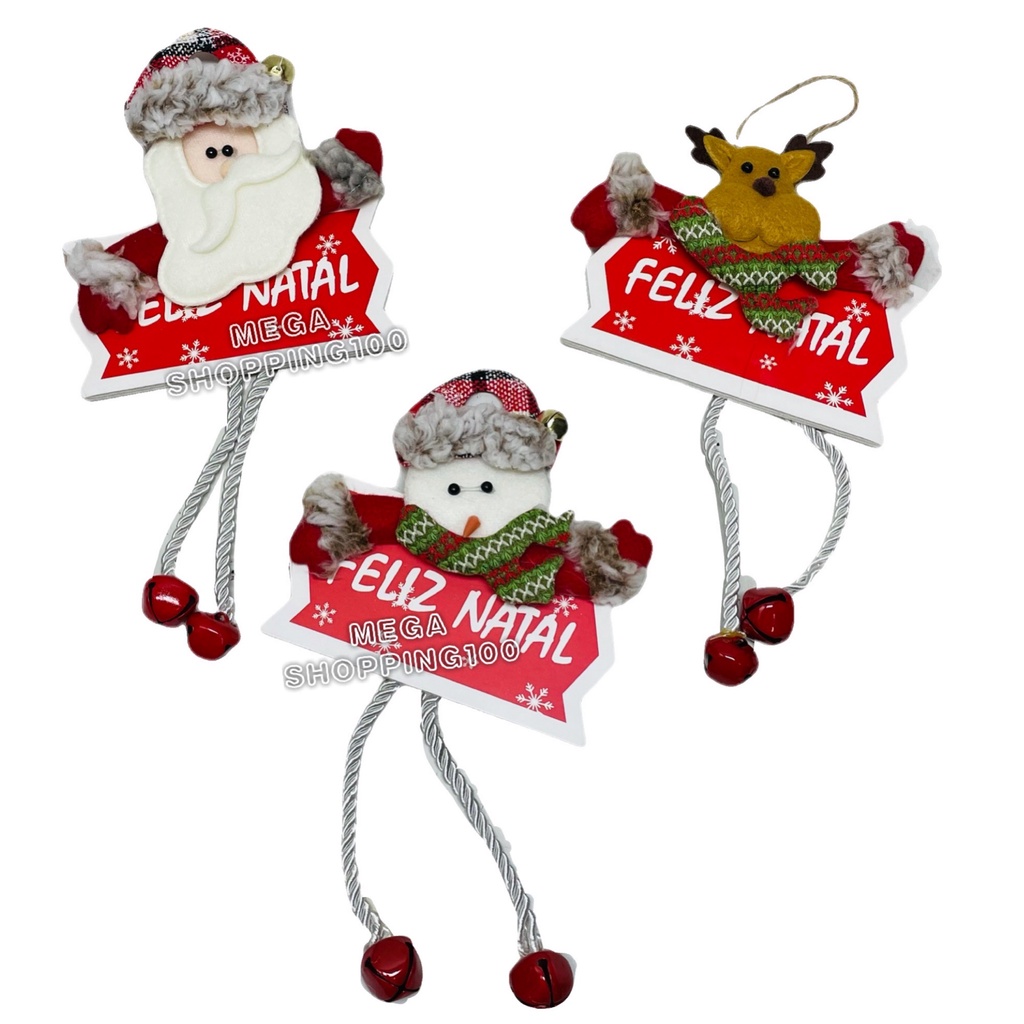 Enfeite Pendente De Porta Placa Feliz Natal Perna Guizo - NTA18006 ...
