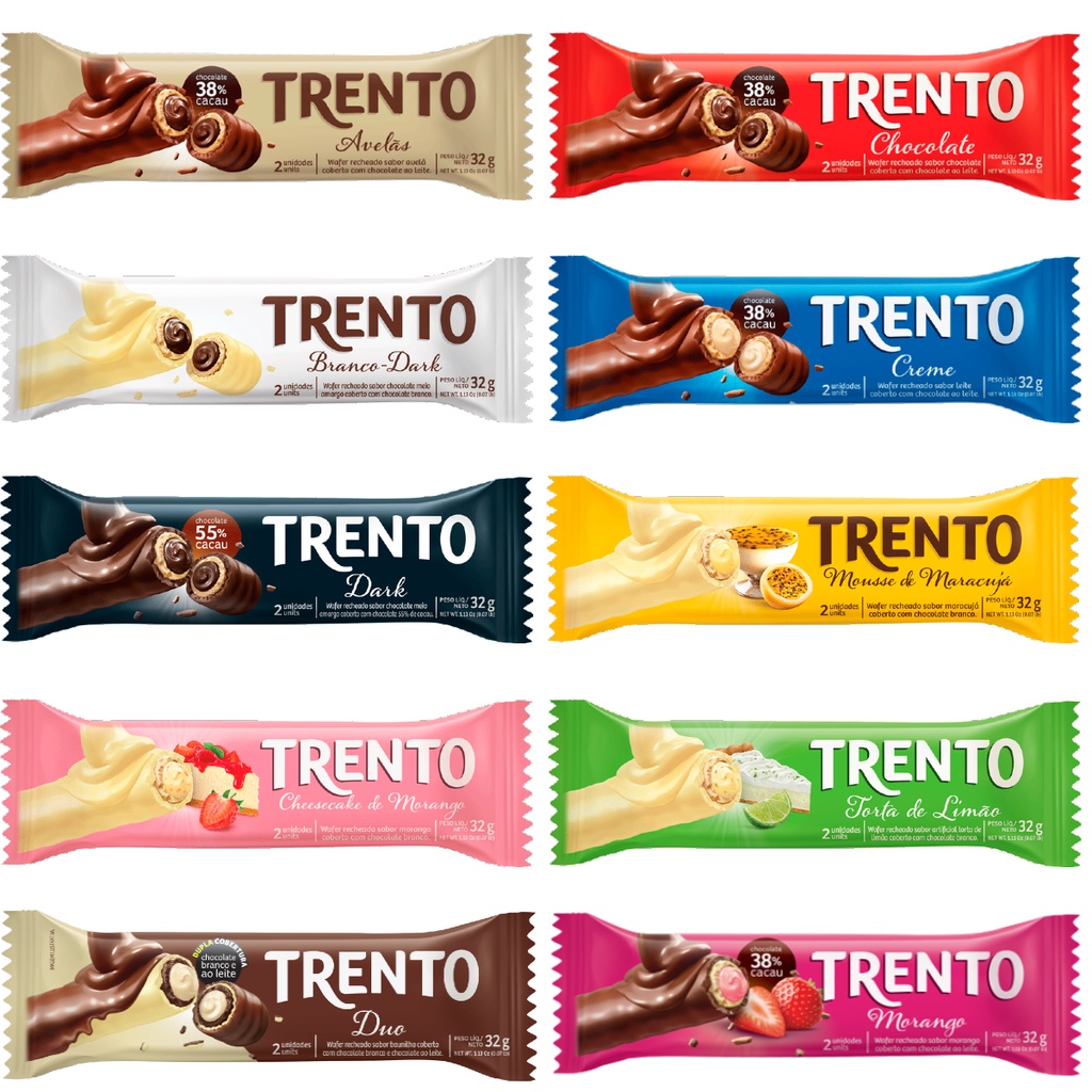 Trento Chocolate 32g | Caixinha com 16un | Diversos sabores - Escorrega ...