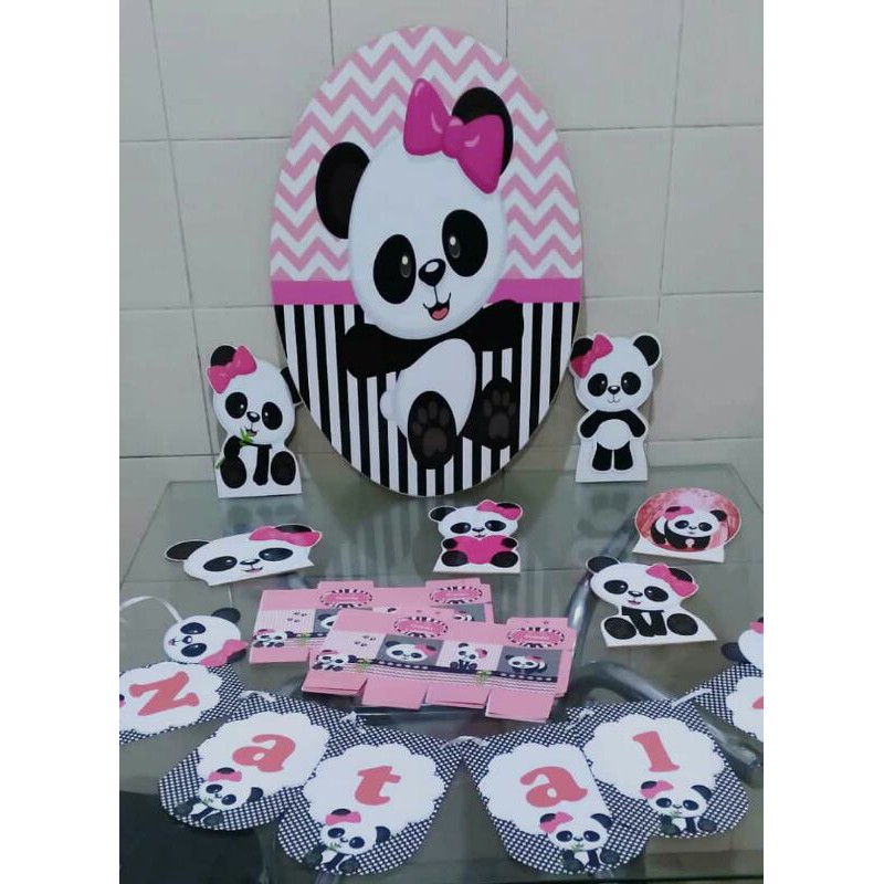 kit panda contem 1 elipse de mdf 60cm+6displays de mesa de 20cm+10 ...