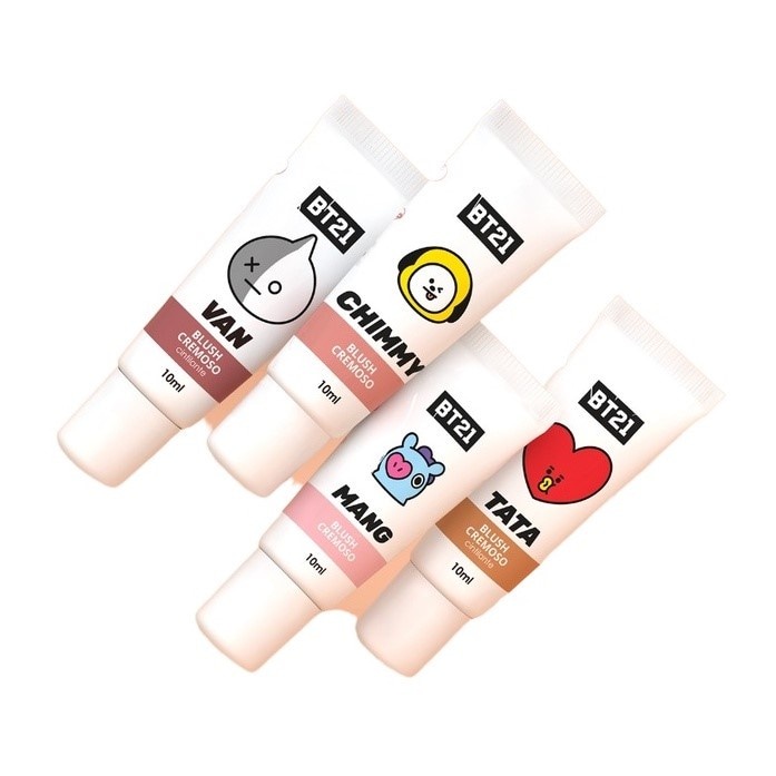 Bts Bt21 Kit Make Up Com 6 Blush Cremoso BT21 Lacre21 | Shopee Brasil