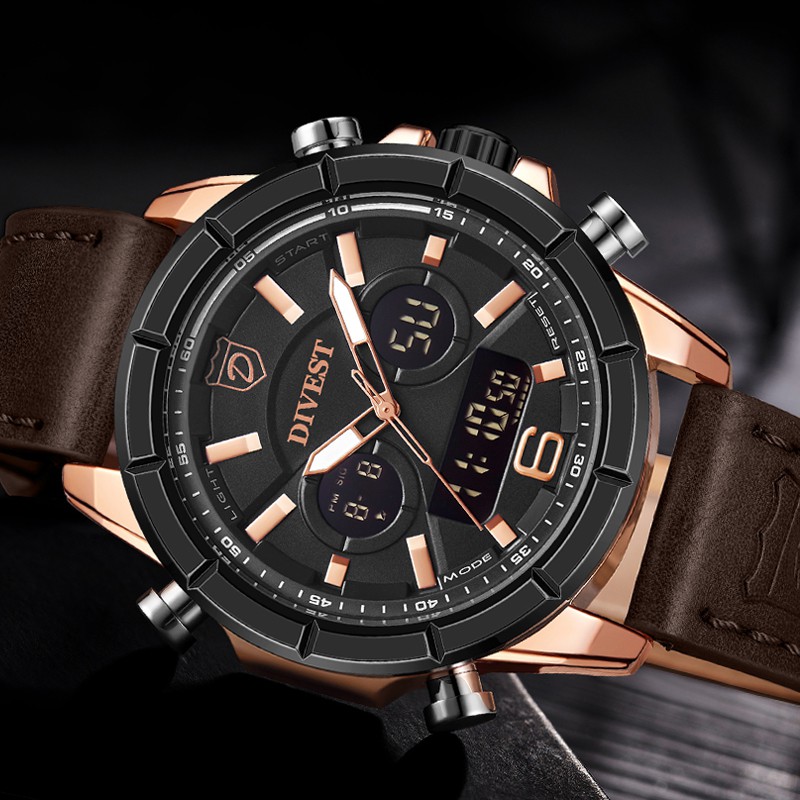 Divest Rel Gios De Luxo Da Melhor Marca Led Digital Moda Rel Rel Gio Masculino Quartzo Pulseira