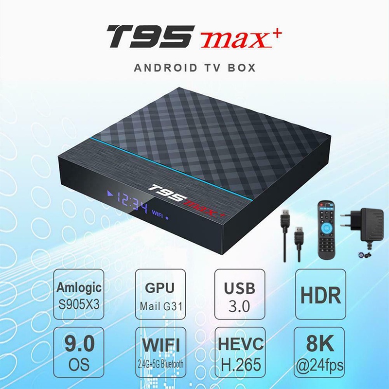 T95 Max Plus Inteligente Android 9.0 Tv Box Amlogic S905X3 4g Ram Wi-Fi ...