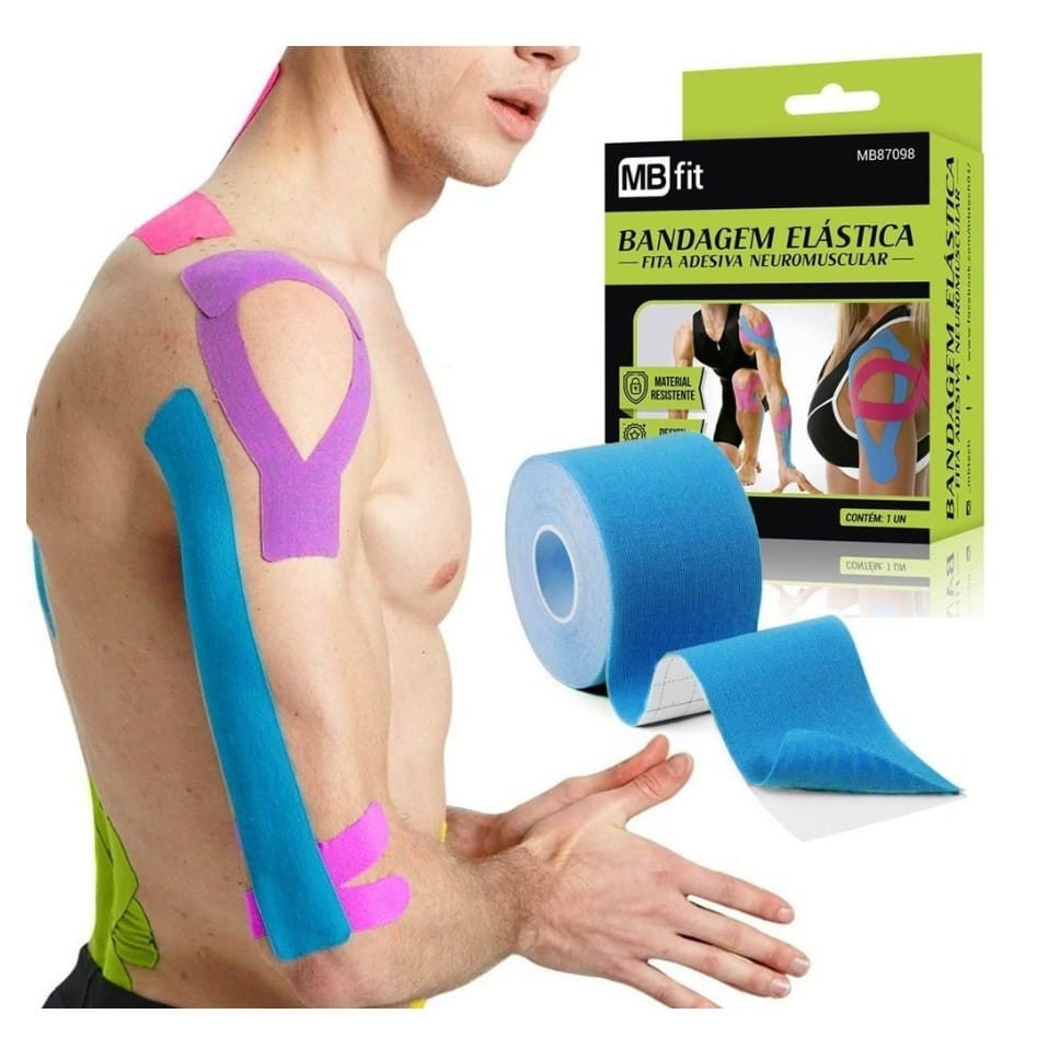 Fita Kinesio Tape Bandagem Funcional Elástica Adesiva Sports | Shopee Brasil