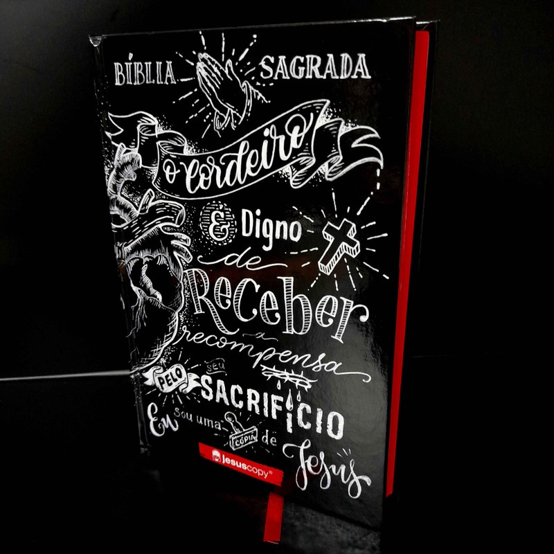 Bíblia Sagrada Jesus Copy Capa Dura Masculino Lettering Sk | Shopee Brasil