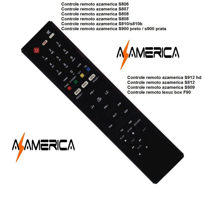 Controle remoto receptor Azamerica S900 hd pronta entrega funciona em ...