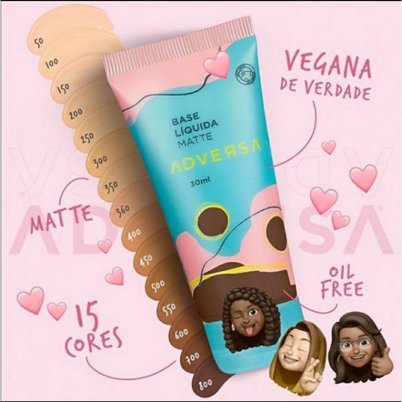 BASE LÍQUIDA MATTE VEGANA ADVERSA | Shopee Brasil