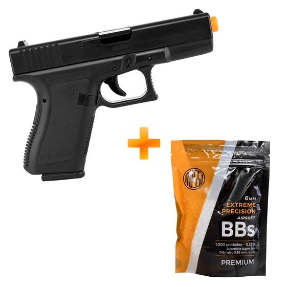 Pistola de Airsoft Spring S19 6mm G19 - QGK + BBs | Shopee Brasil