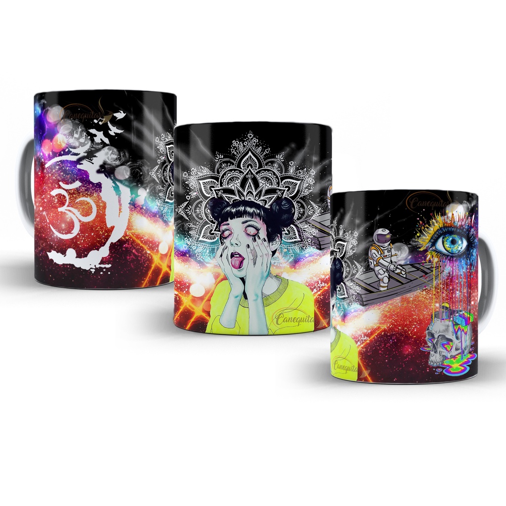 Caneca persopsicodélica diferente geek xicara lsd rave namaste ...