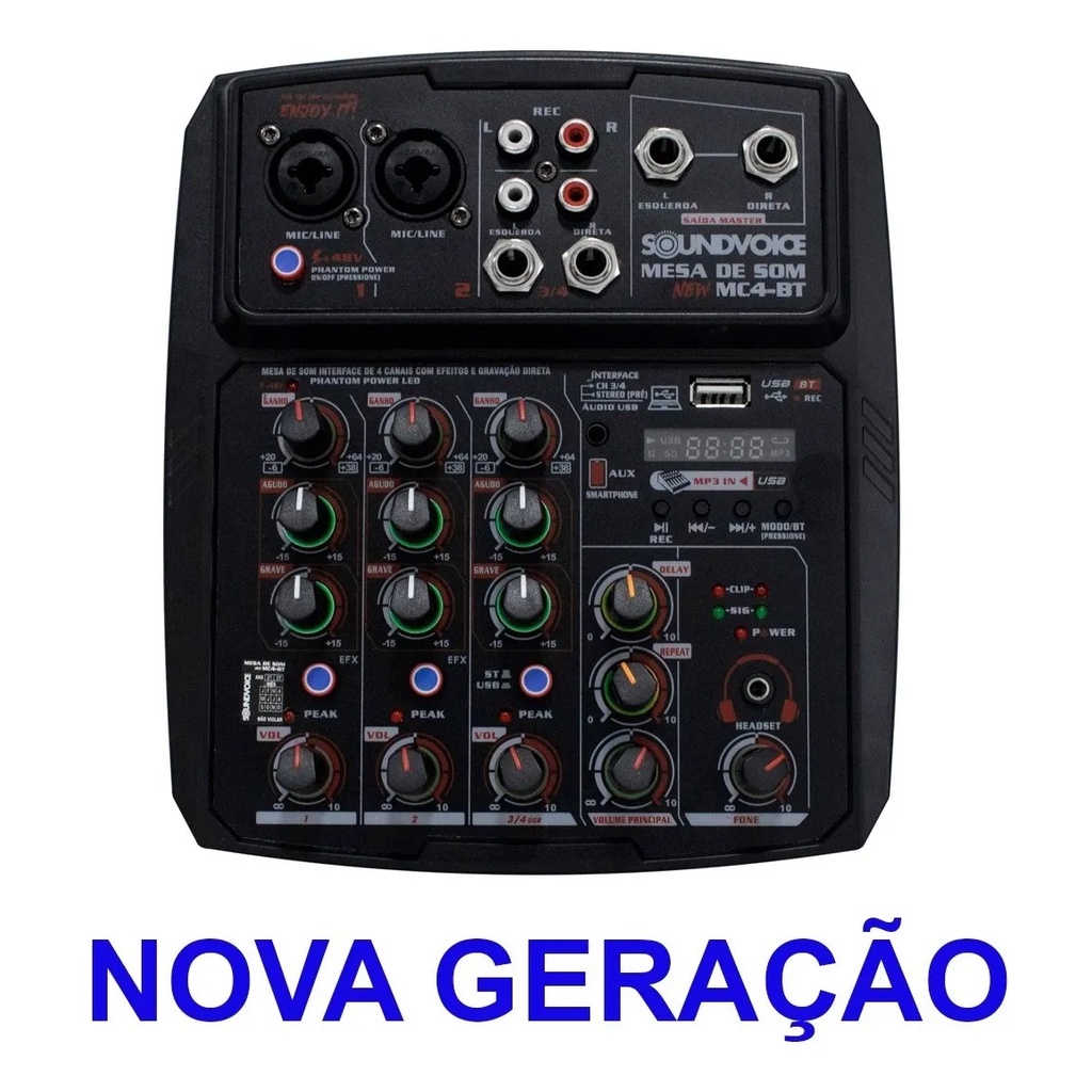 Mesa De Som Soundvoice Com Interface Usb E Bluetooth Mc4bt | Shopee Brasil