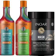 Kit Inoar Shampoo 1L/Condicionador 1L #Bombar + Mask Collection 1kg ...