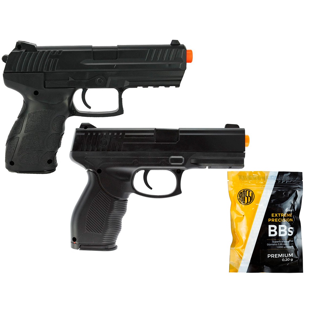 Kit 2un Pistola Airsoft Spring Arma 6mm Vigor V310 V312 140fps com 1000 ...