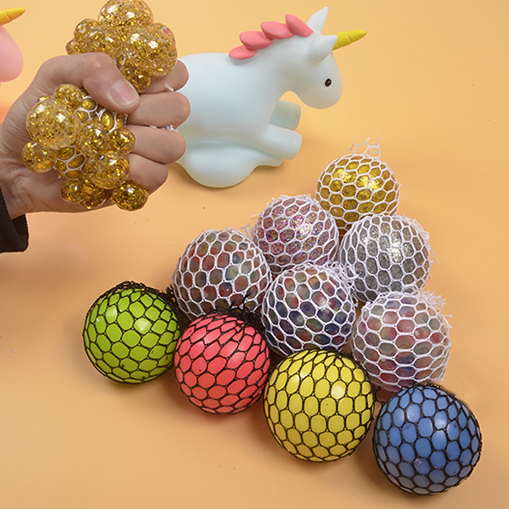 Squishy Fidget Toy Anti Stress Mesh Ball Gliter | Shopee Brasil