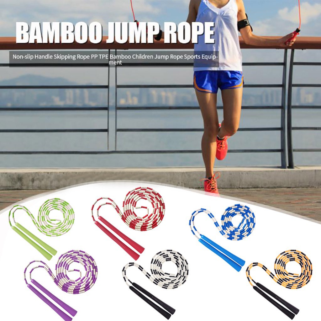 Jump Rope Soft Beaded Tangle-Free Segmented Length Adjustable Skipping ...