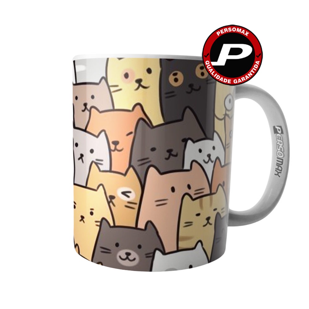 Caneca Cats Wallpaper - Gatos Fofos Amontoados | Shopee Brasil