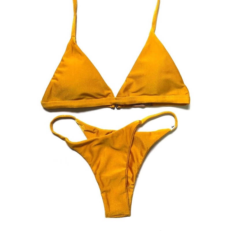 Biquini basic triangulo marquinha amarelo conjunto | Shopee Brasil