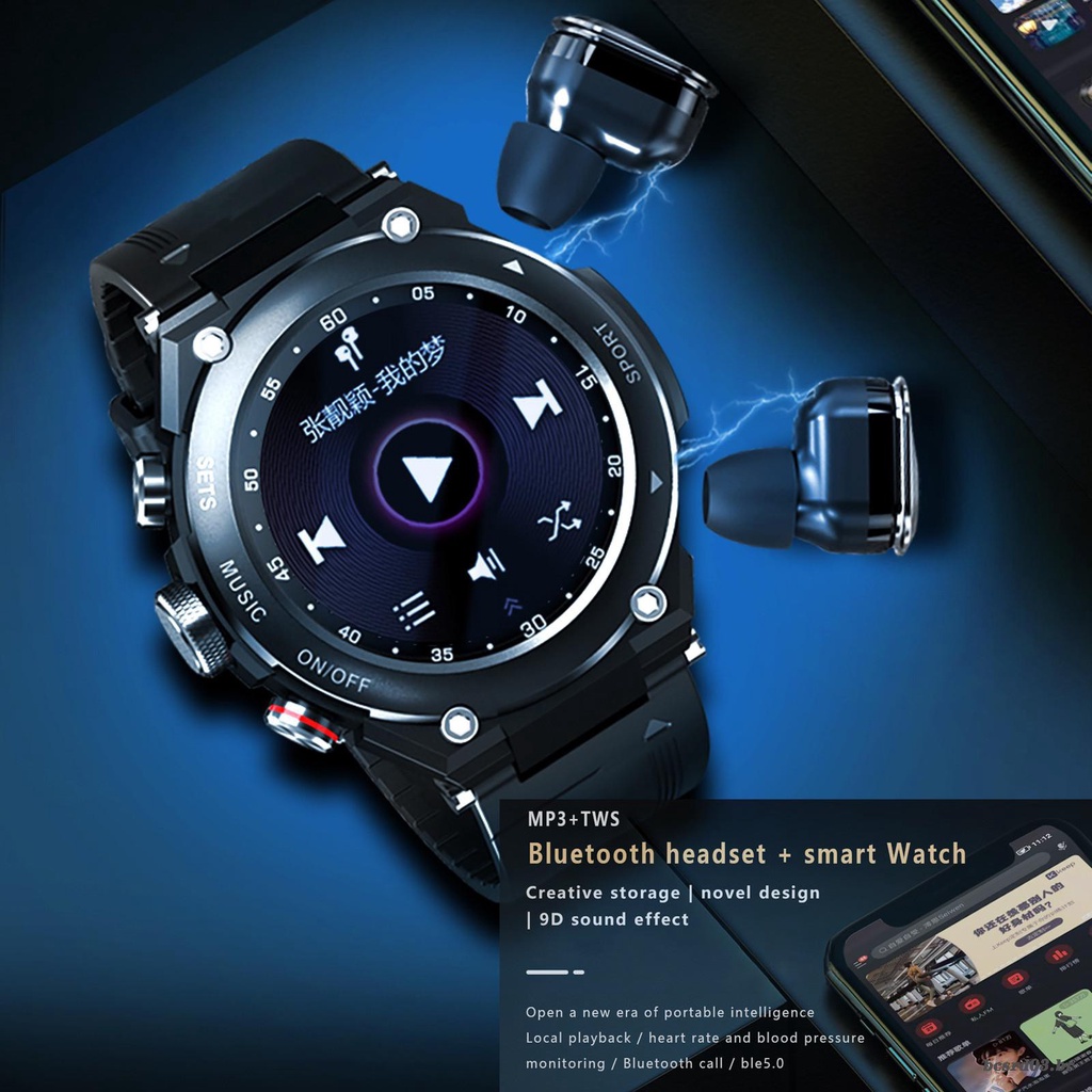 Relógio Smart Watch Bluetooth 2 Em 1 Diy Rosto T92 Esportivo À Prova D ...