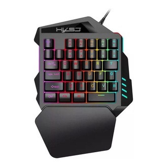 Teclado Gamer Hksj One Handed Rgb Led Usb | Shopee Brasil