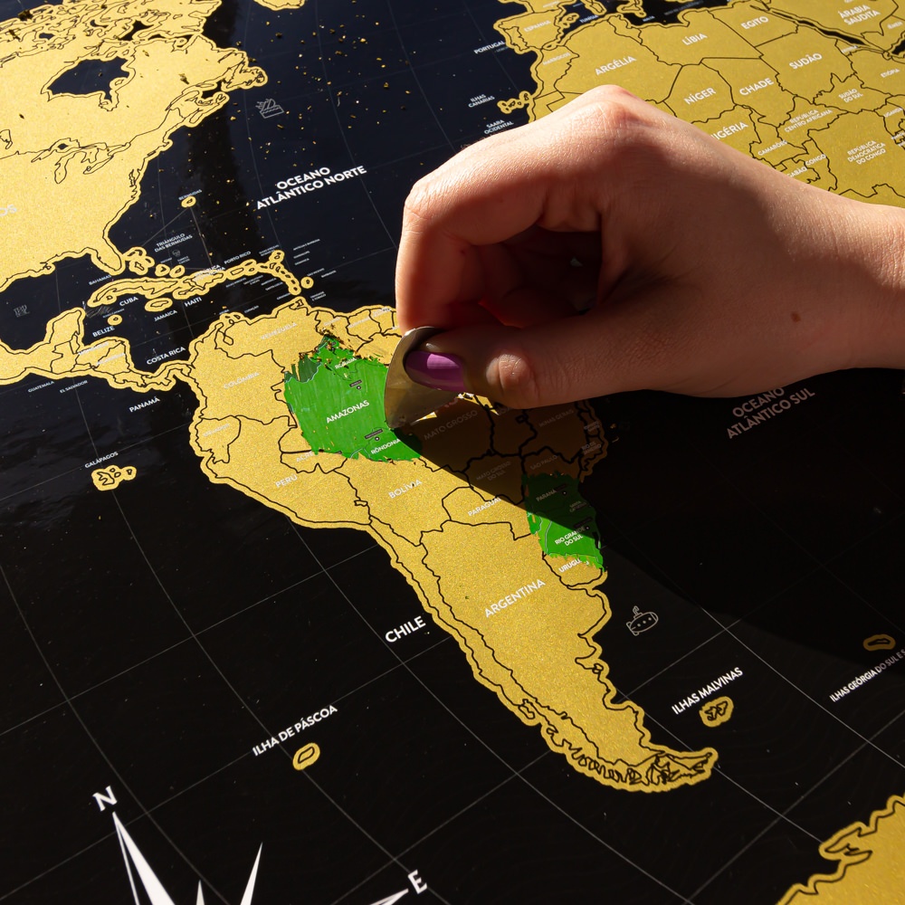 Mapa Mundi De Raspar Scratch Grande Brasil Separado Estados | Shopee Brasil
