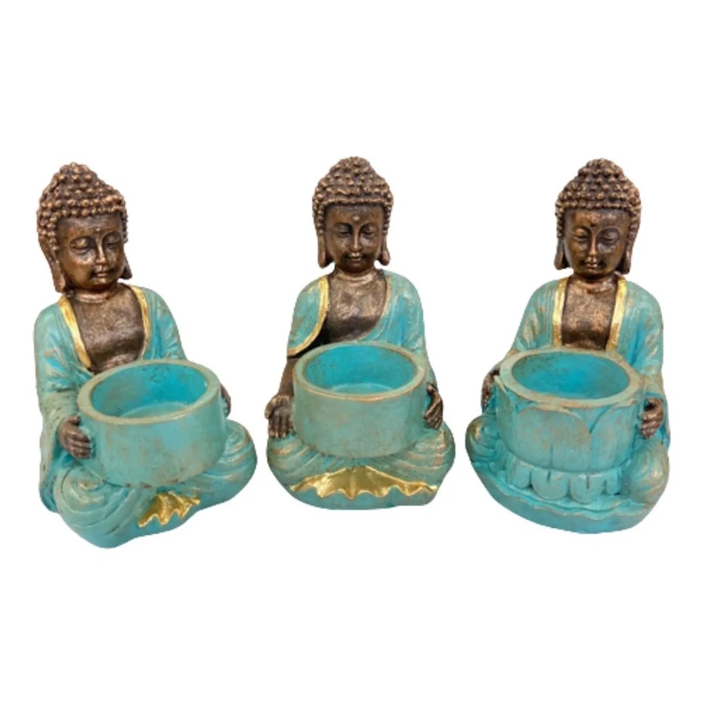 Conjunto 3 Budas Porta Velas Rechaud Enfeite Decorativo 14cm | Shopee ...