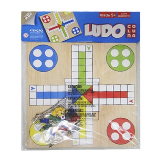 Jogo Ludo Com Tabuleiro De Madeira MDF + 1 Dado e 16 Pinos Educativo ...