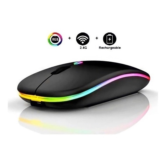 Mouse Sem Fio Bateria Recarregável Wireless Rgb 2.4 Ghz Led | Shopee Brasil