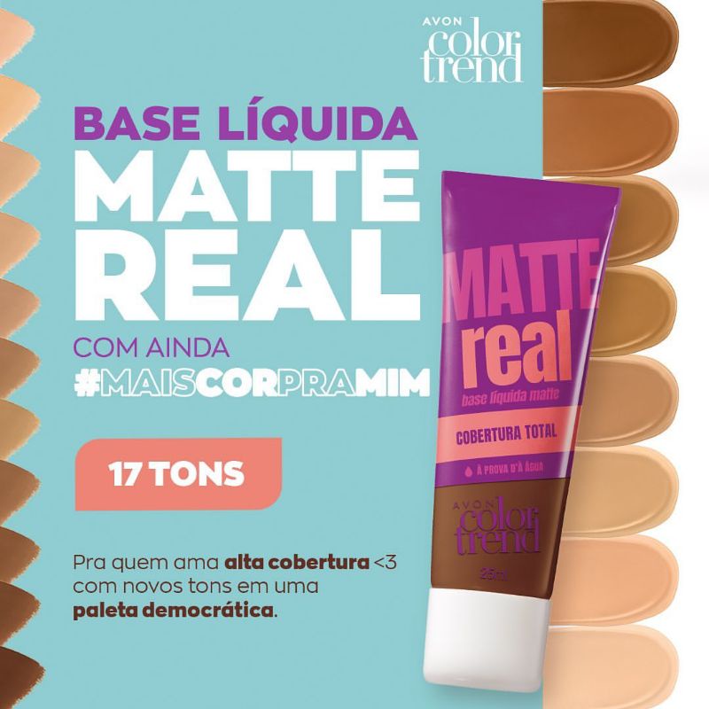Base Líquida Matte Real Avon Color Trend - 25 ml | Shopee Brasil