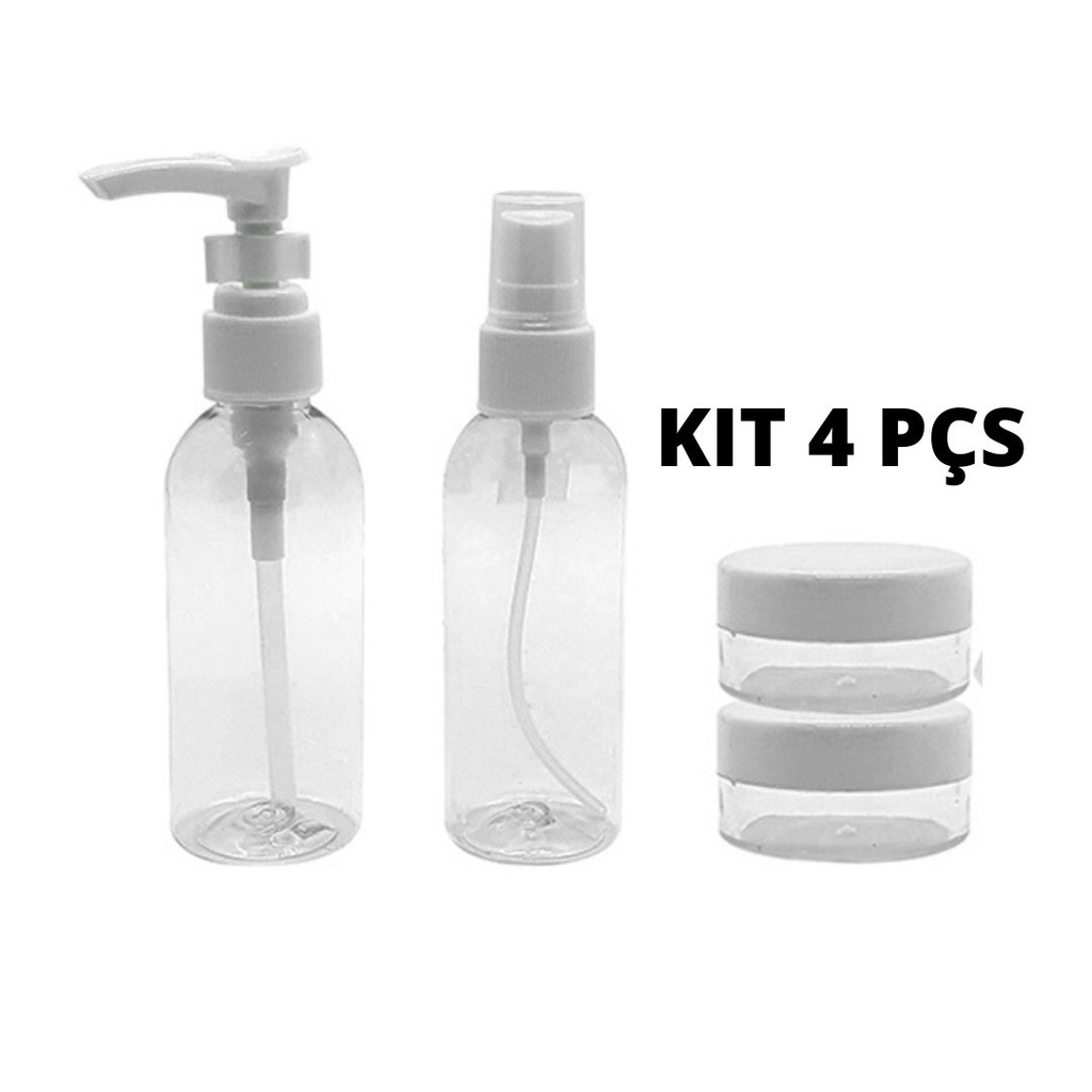 Kit para Viagem com 4 Peças - Spray de Perfume + Frasco de Shampoo + 2 ...