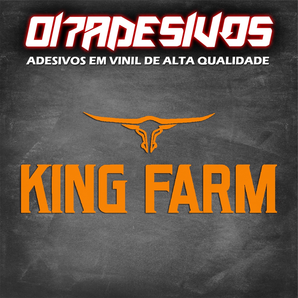 Adesivo King Farm 3adesivo 15x7 Laranja Vinil De Lata Qualidade ...