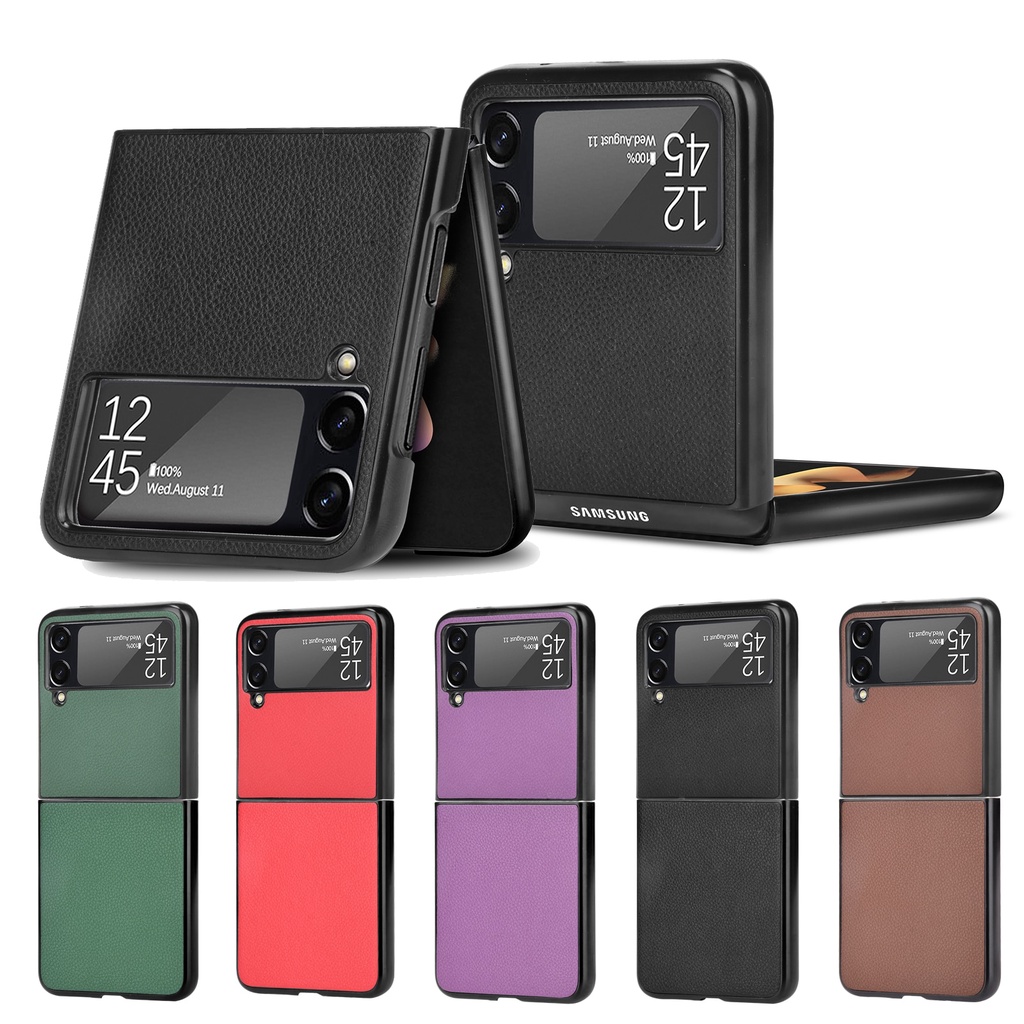 Capa Resistente Fina De Couro Pu Flip 3 5g Para Samsung Z, Flip3 ...