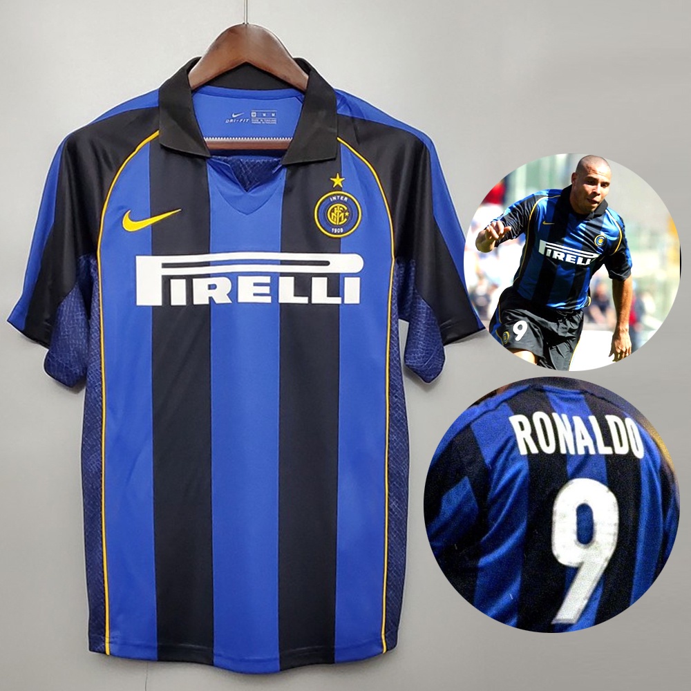 Retrô Camisa Inter Milan 2001 2002 Home I Camisa de Futebol Camisa ...