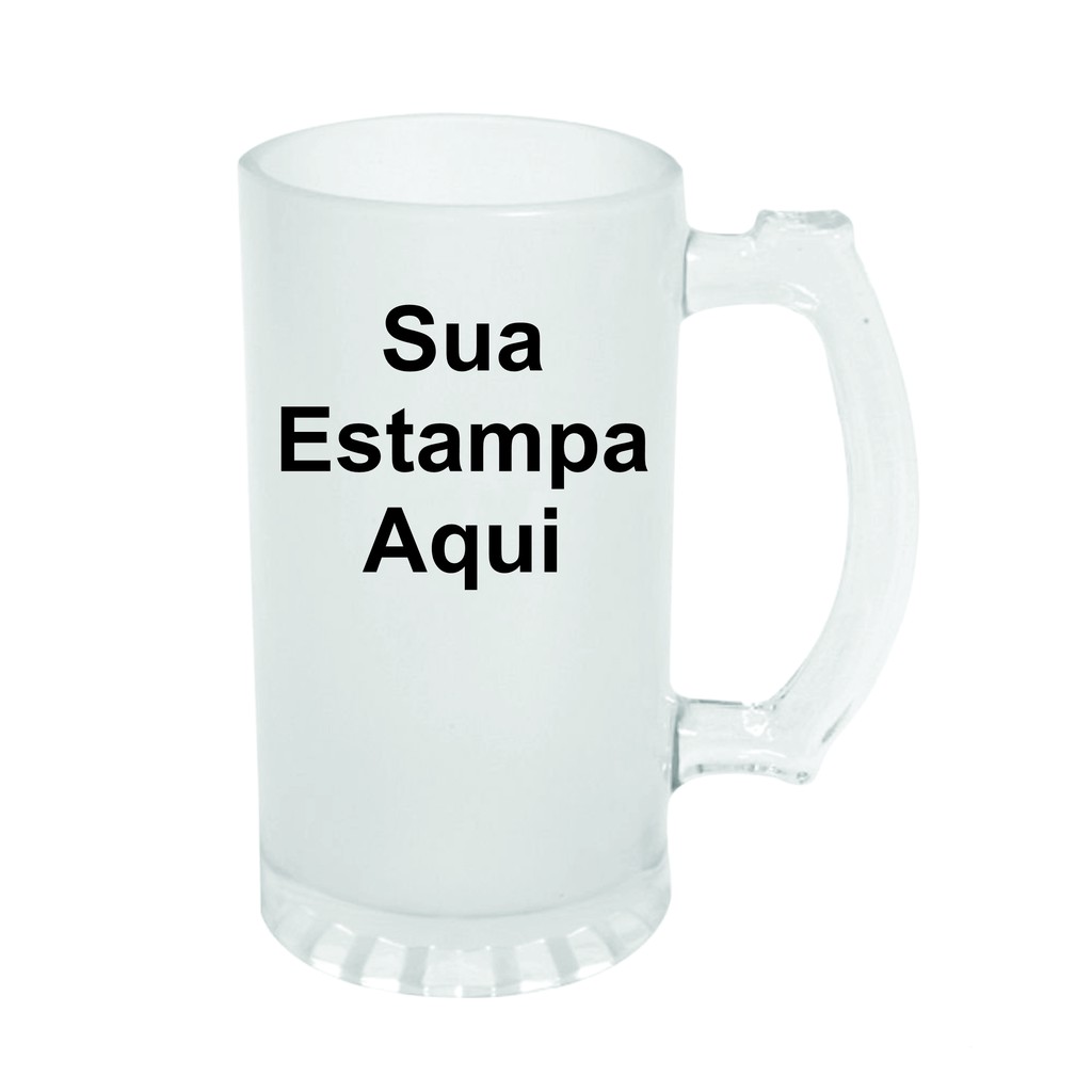 Caneca de chopp em vidro jateado fosco personalizada com sua arte | Shopee Brasil