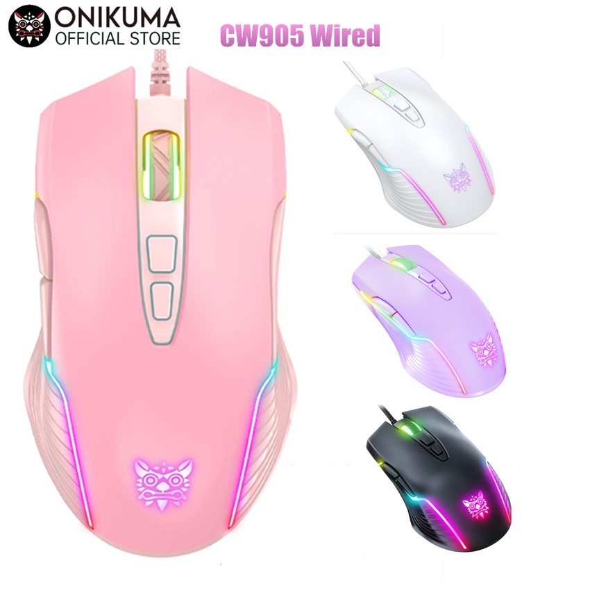 Onikuma CW905 RGB Wired Gaming Mouse USB Optical Mice 7 Buttons Design ...