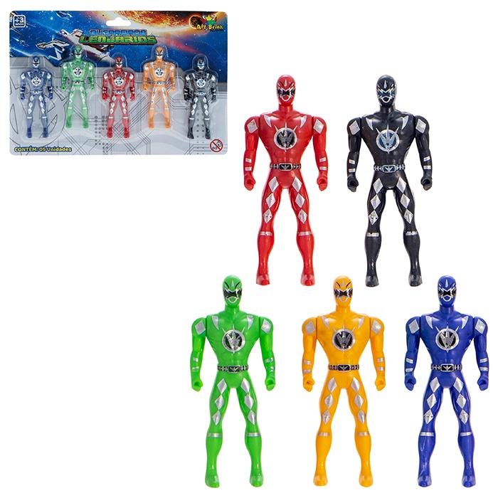 Brinquedo Boneco - Tipo Power Rangers Heroi Kit Com 5 Pecas ...