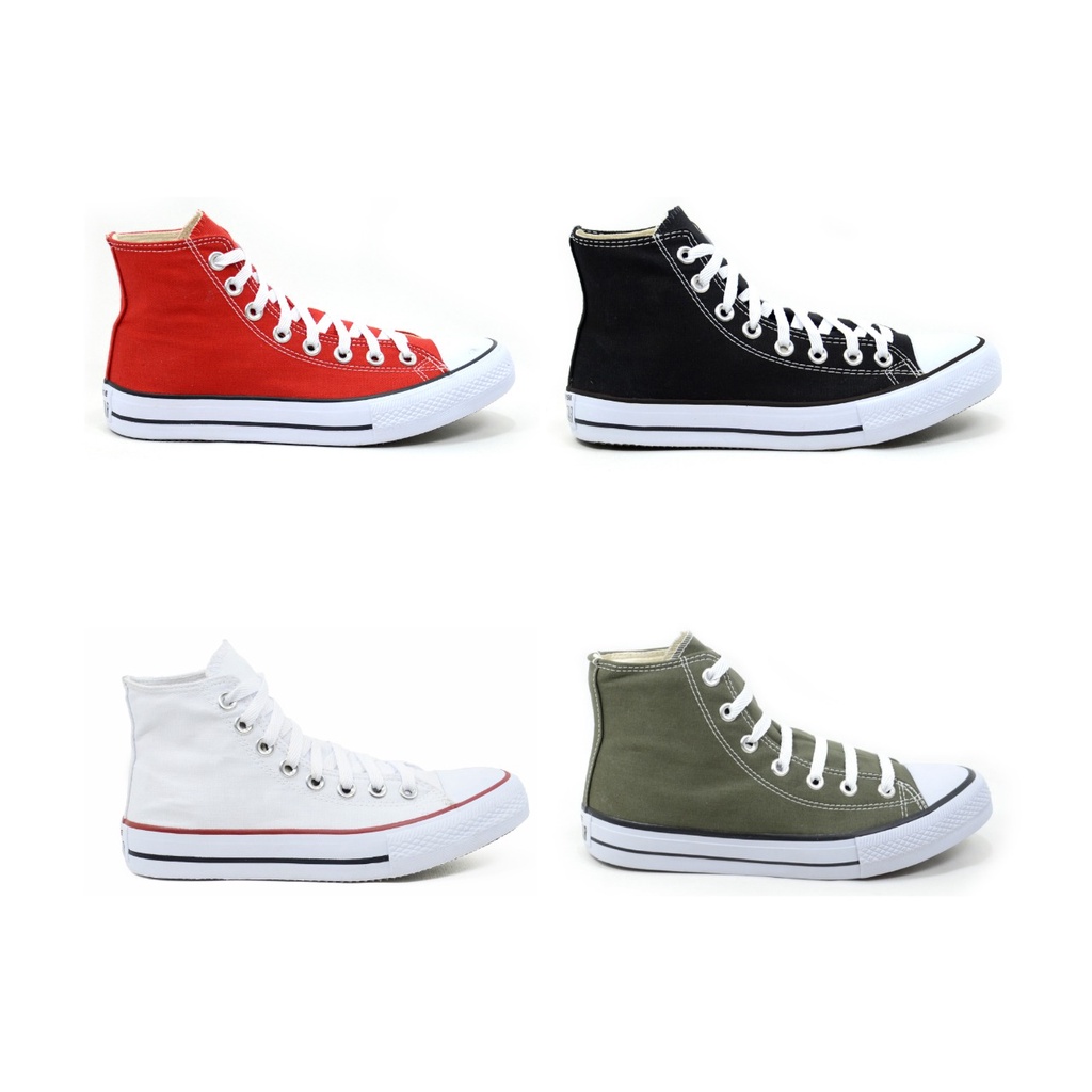 Tênis Converse ALL Star Sola Baixa Preto Vermelho Cano Baixo Casual ...