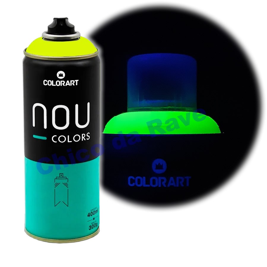 Tinta Spray Amarelo Luminoso 400ml Fluorescente Neon Nou Colors Grafite ...