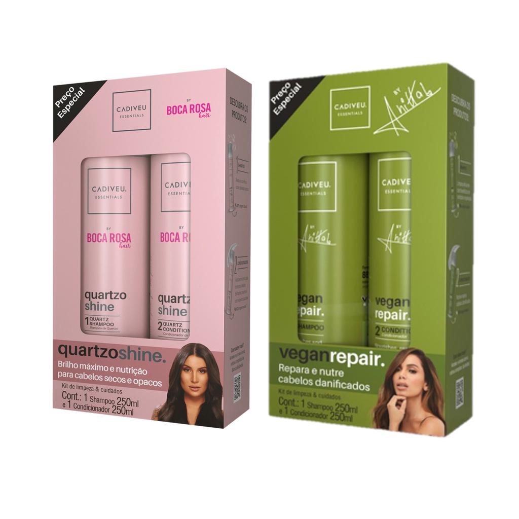 Kit Boca Rosa Quartzo Sh + Cond. (Lançamento) + Kit Vegan Repair Anitta ...