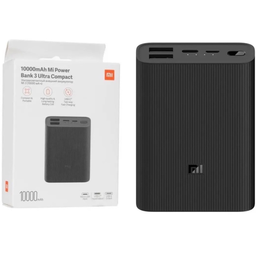Xiaomi Mini Power Bank 3 Ultra Compact 10.000mAh Usb-C Fast Charging ...