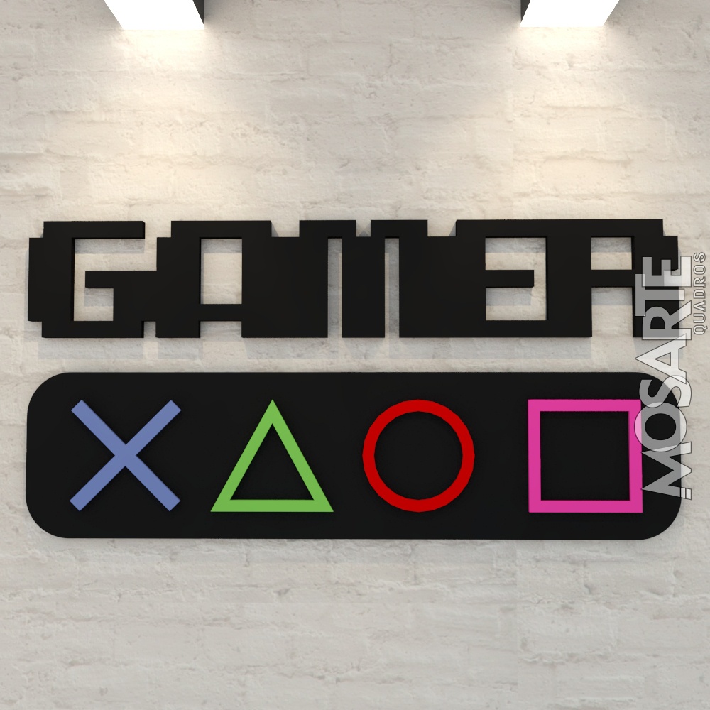 Conjunto Letras Gamer + Botões Controle Play Station - Escorrega o Preço