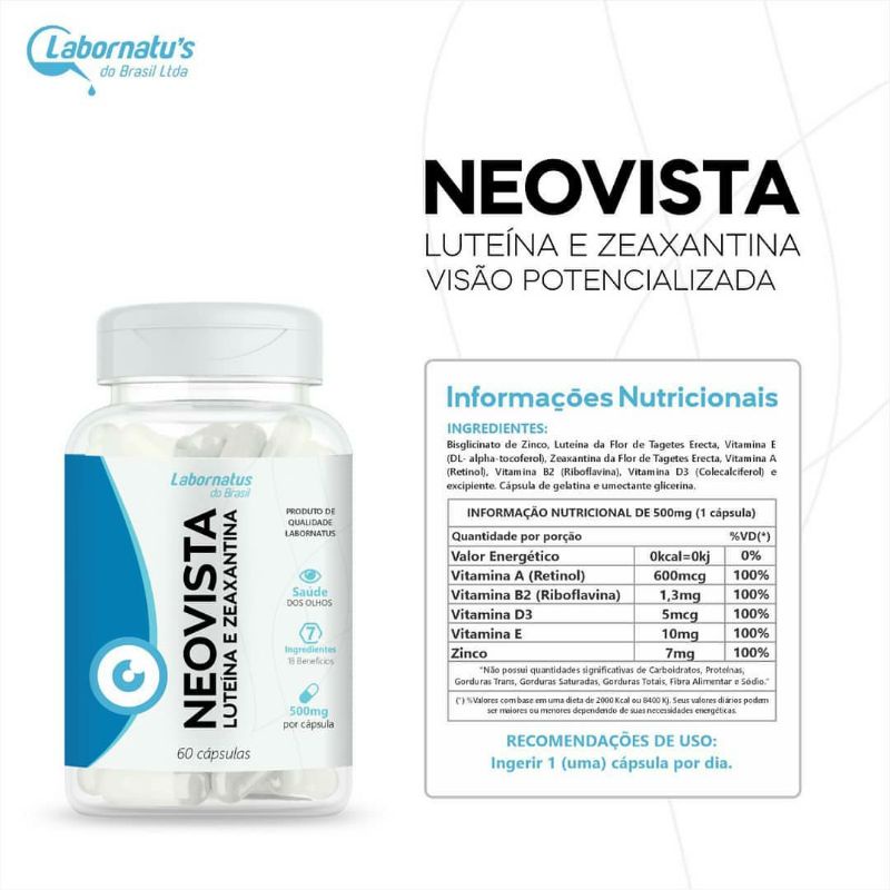Neovista 500mg 60 Cápsulas | Shopee Brasil