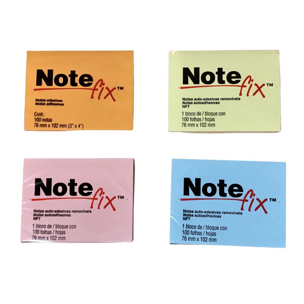 Post it colorido Note Fix 76 mm x 102 mm 100 Folhas 3M / Notas Adesivas ...