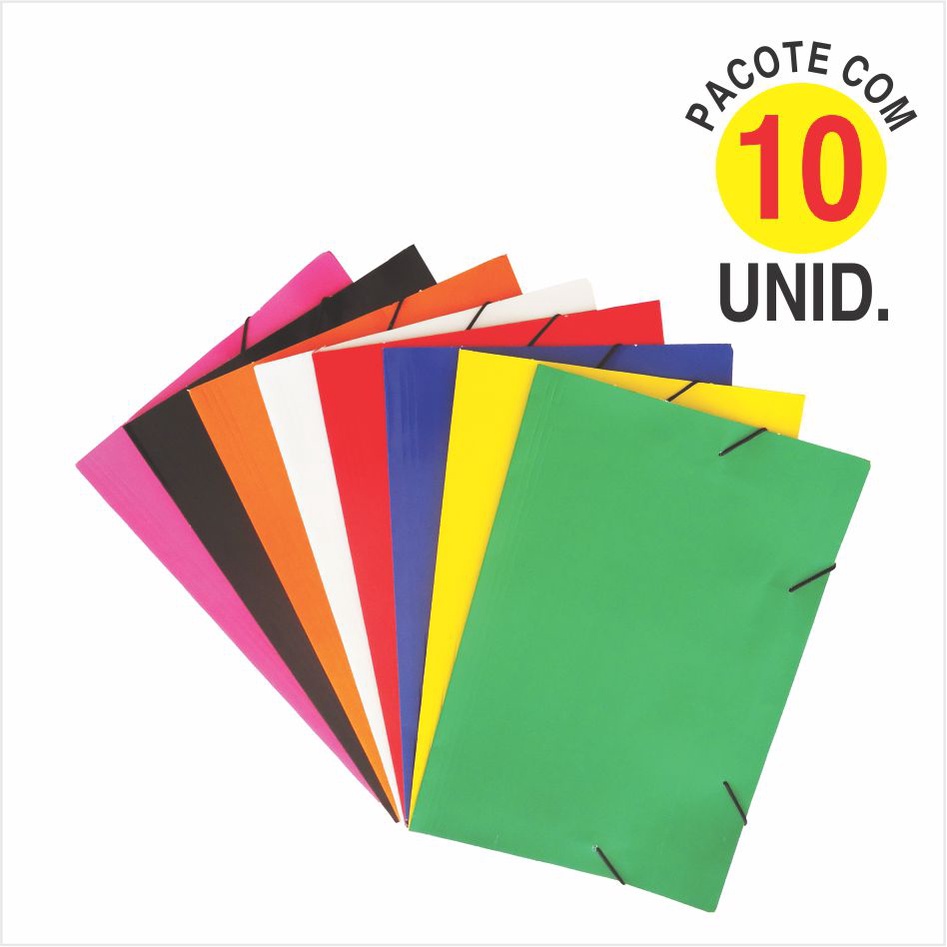 Pasta Aba Elástico Escolar - Pacote com 10 unidades | Shopee Brasil