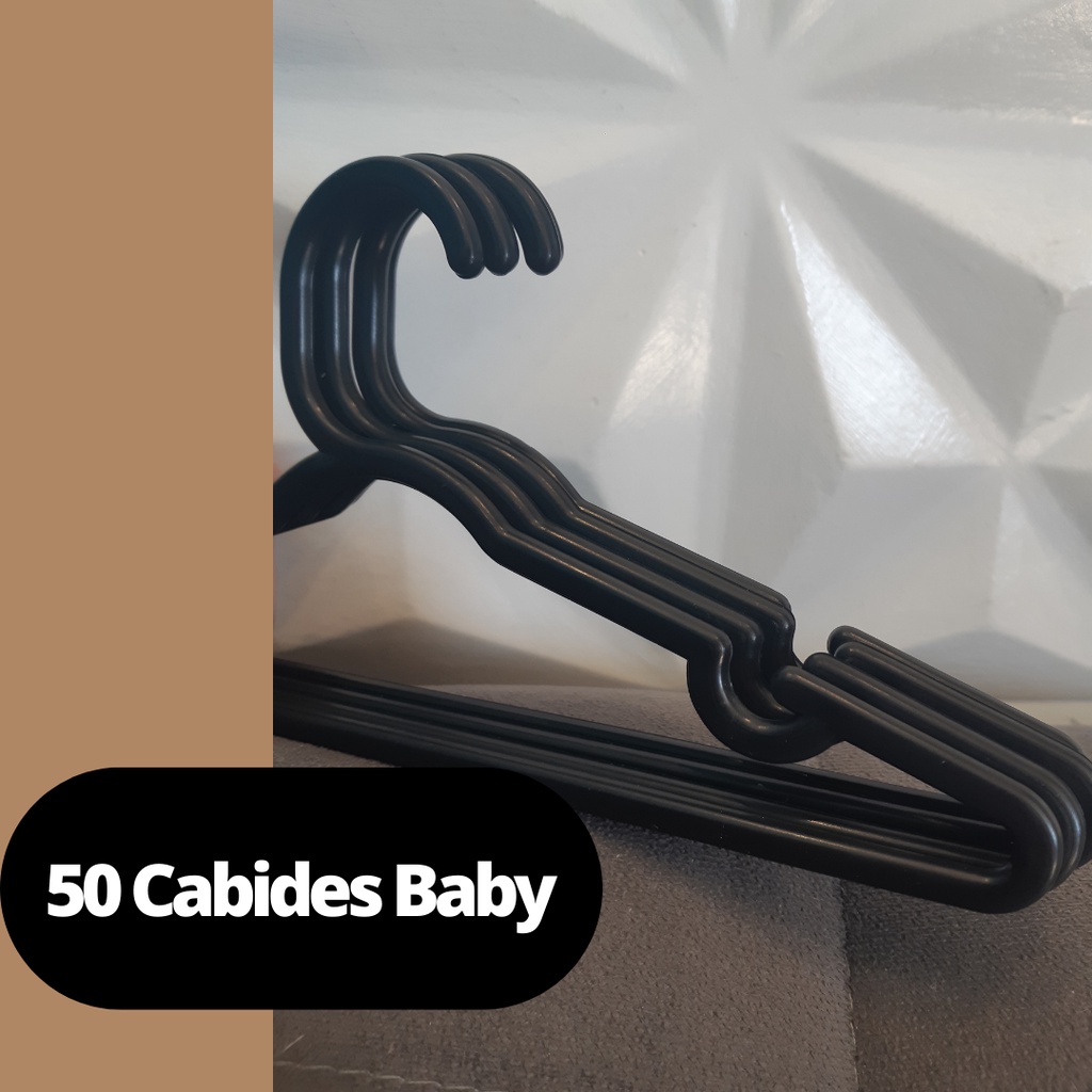 Cabide Infantil Preto 50 Cabides roupa bebe | Shopee Brasil