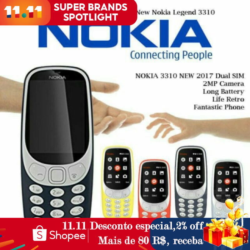 Nokia 3310 Telefone Original Celular 2MP 2G GSM 2.4 Polegada Câmera ...