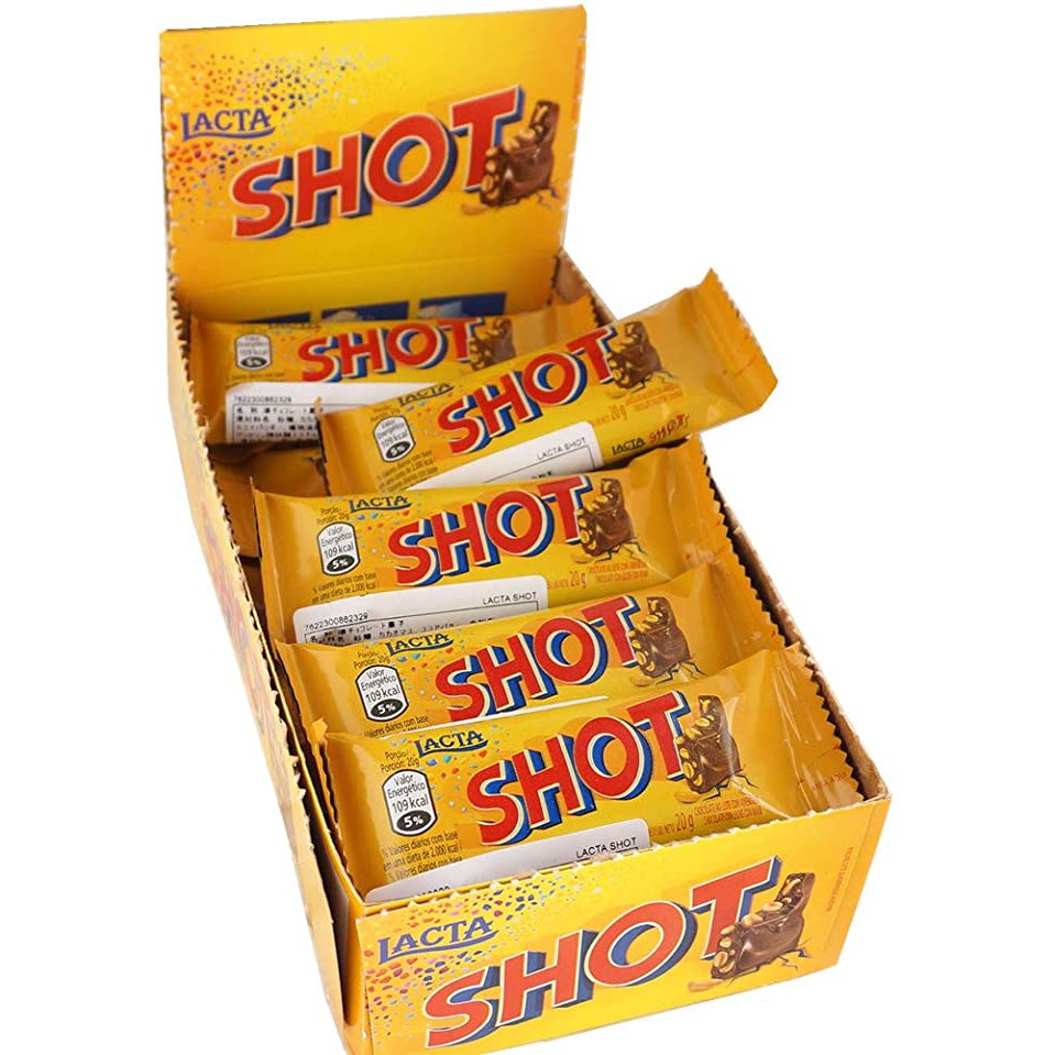 Chocolate Shot Caixa com 20 unidades de 20g cada - Lacta | Shopee Brasil