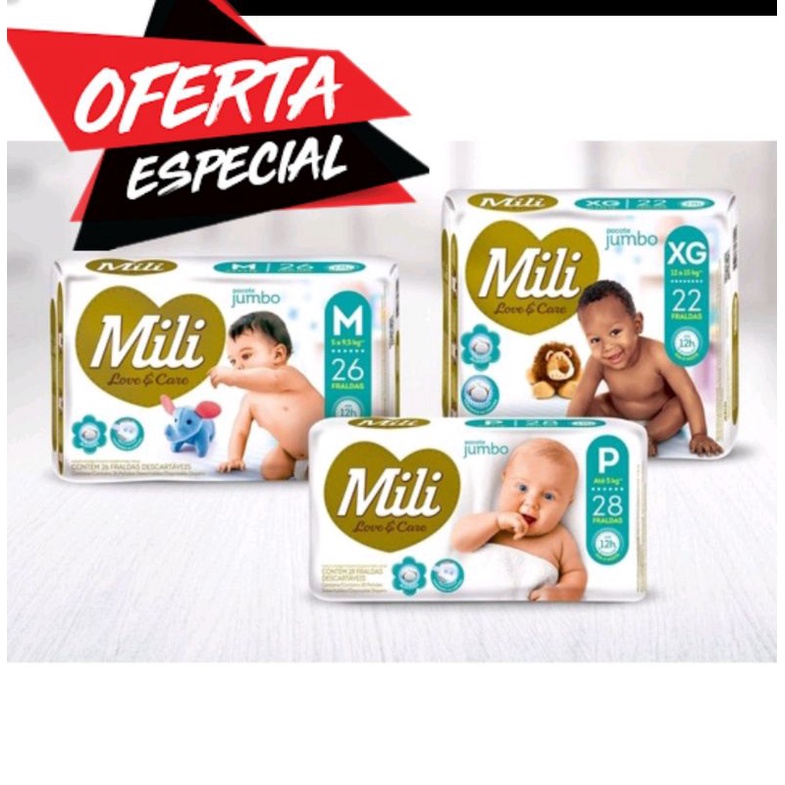 Fralda Mili Love Care Premium P, M, G e XG (escolha o tamanho) | Shopee ...