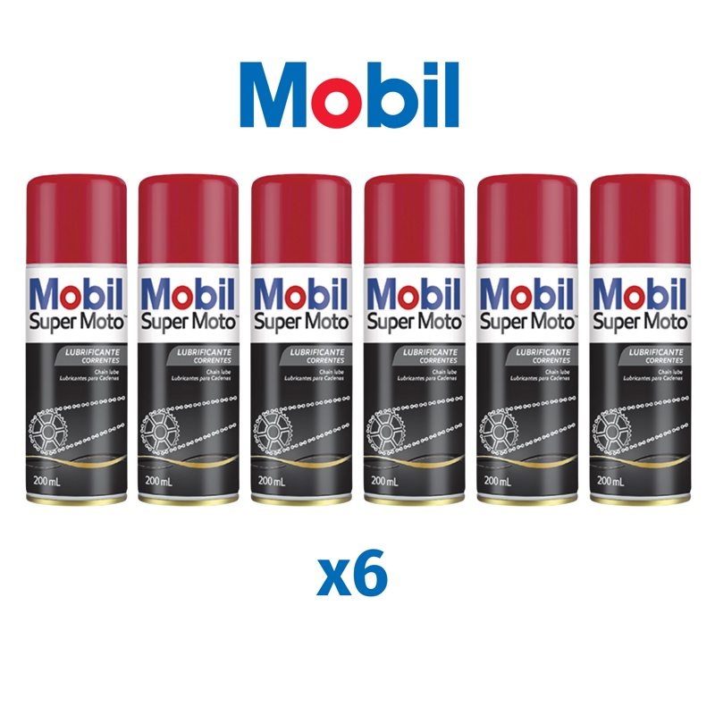 Kit 6x Lubrificantes de Corrente Spray Para Motos Mobil Super ChainLube ...