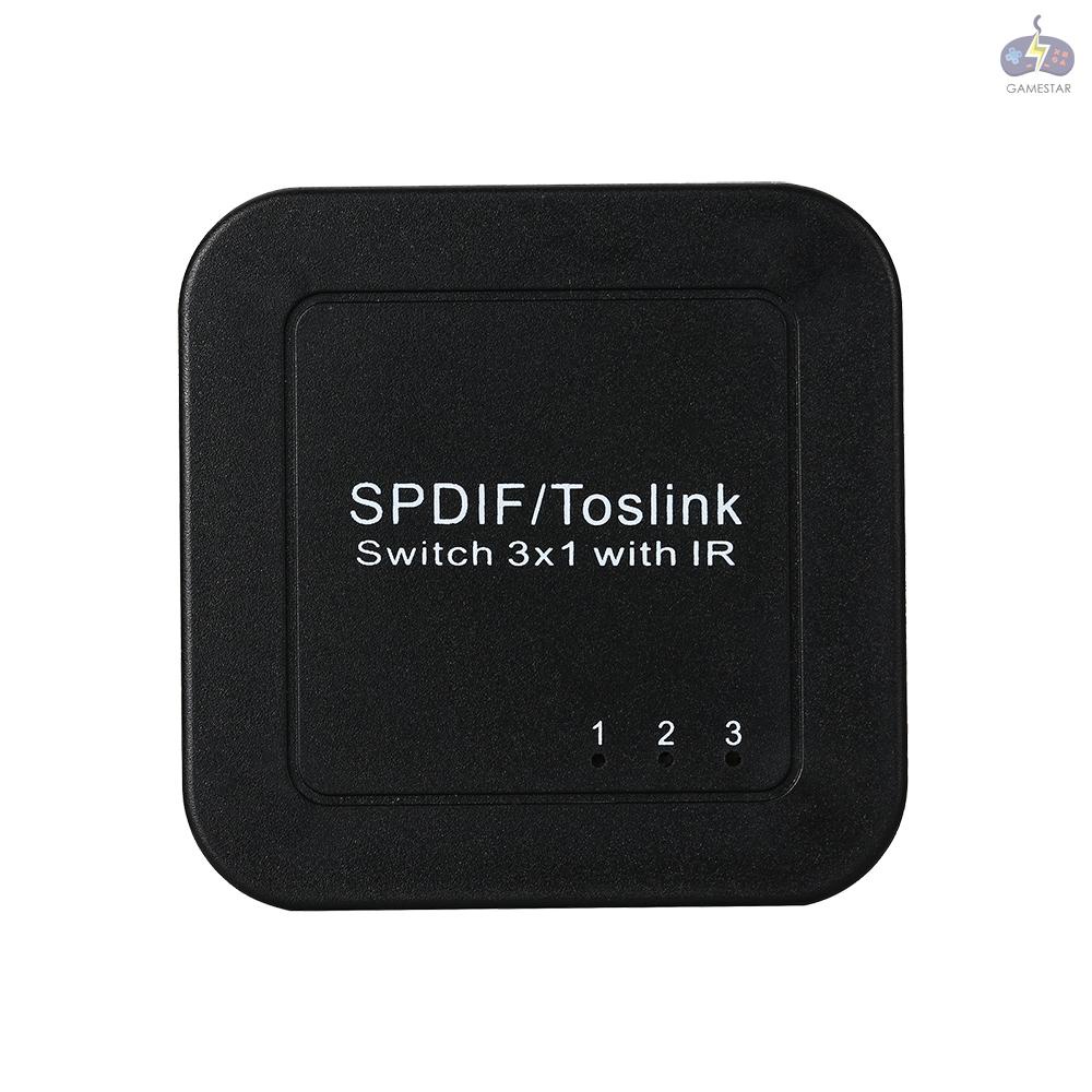 Gr SPDIF Optical Audio Switcher with Remote Control Digital TOSLINK ...